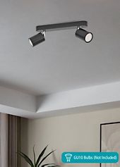EGLO Mogano 3 Sandy Steel Minimalist, Caged Style Ceiling Light ...