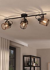 EGLO Mogano 3 Sandy Steel Minimalist, Caged Style Ceiling Light ...