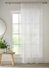 Antigua Linen Look Voile Eyelet Panel | Kaleidoscope
