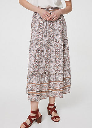 Witt Tiered Paisley Midi Skirt | Kaleidoscope Witt Tiered Paisley Midi Skirt | Kaleidoscope
