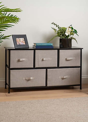 5 Drawer Cabinet with Fabric Drawers | Kaleidoscope