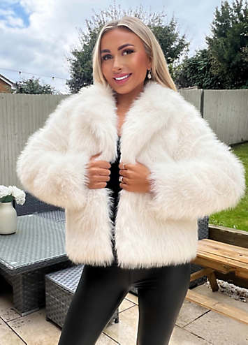 AX Paris Cream Faux Fur Short Jacket | Kaleidoscope