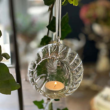 Abigail Ahern Small Fluted Glass Borosil Tea Light Hanging Decoration ...