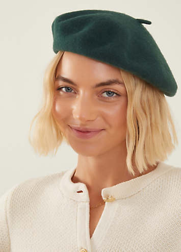 Accessorize Green Wool Beret | Kaleidoscope