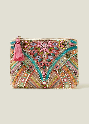 Accessorize Mirror Hand-Embellished Pouch | Kaleidoscope