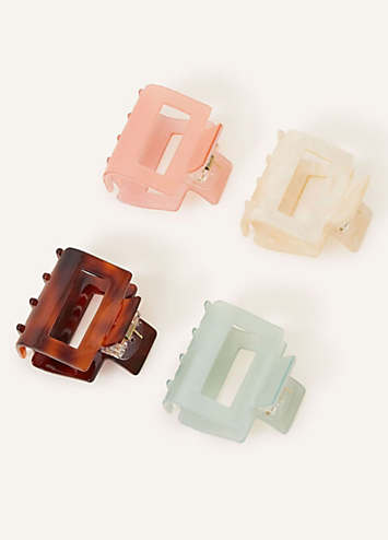 Accessorize Pack of 4 Rectangle Claw Clips | Kaleidoscope