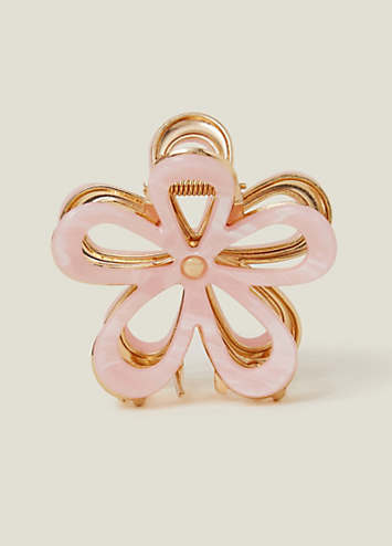 Accessorize Pink Marble Metal Flower Claw Clip | Kaleidoscope
