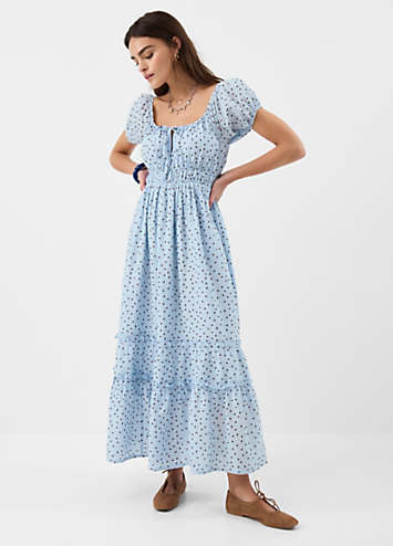 Accessorize Polka Dot Puff Sleeve Midi Dress | Kaleidoscope