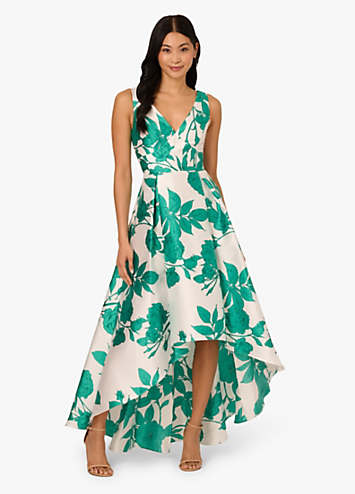 Adrianna Papell High Low Print Mikado Dress | Kaleidoscope
