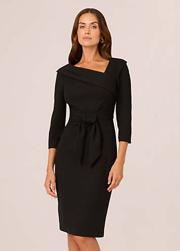 Adrianna Papell Knit Crepe Tie Sheath Dress | Kaleidoscope