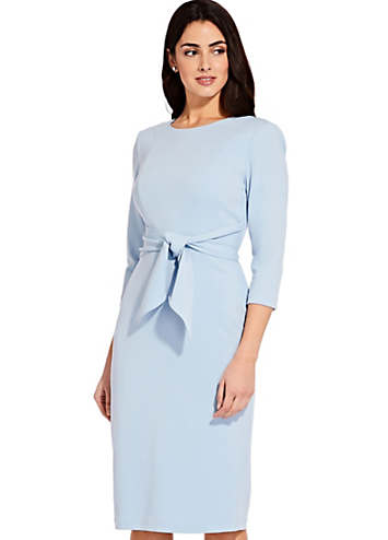 Adrianna Papell Knit Crepe Tie Waist Sheath Dress | Kaleidoscope