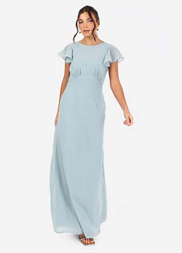 Anaya With Love Georgette Cowl Back Flutter Sleeve Maxi Dress ...