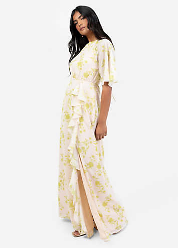 Anaya With Love Shirred Back Maxi Dress with Waterfall Ruffle Skirt ...