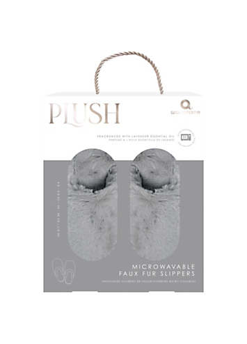Aroma Home Grey Faux Fur Mules with Inner Warming Pack | Kaleidoscope