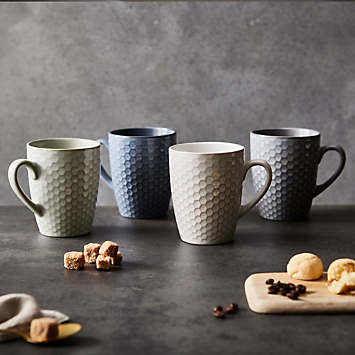 Barbary & Oak 4 Piece Reef Honeycomb Mug Set | Kaleidoscope