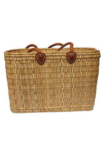 Berber Leather The Safi Large Rattan Basket Tote Bag | Kaleidoscope