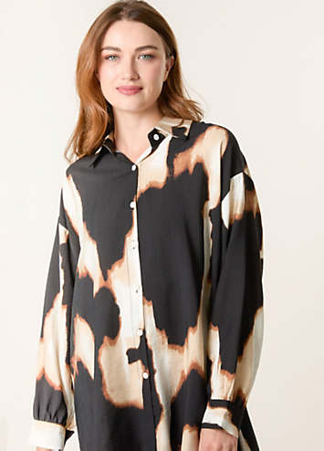 Blue Vanilla Abstract Cow Print Shirt | Kaleidoscope