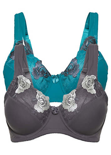 Bonprix Pack of 2 Underwired Minimiser Bras | Kaleidoscope