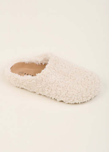 Brakeburn Cream Boucle Slippers | Kaleidoscope