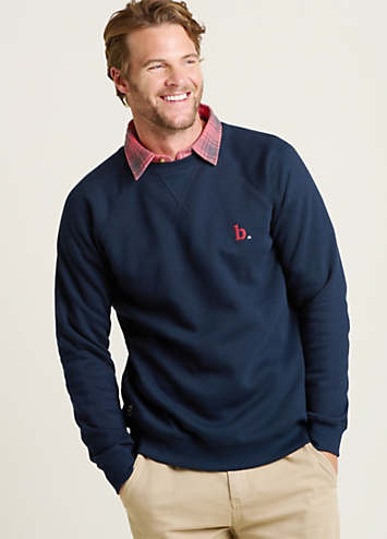 Brakeburn Navy Crew Neck Sweatshirt | Kaleidoscope