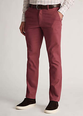 Brook Taverner Tailored Fit Brosnan Raspberry Textured Cotton Stretch ...