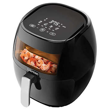 Chefman 7.5L Turbofry Touch Air Fryer with Large Viewing Window - Black ...