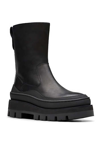 Clarks Black Leather Orianna2 Rise Boots | Kaleidoscope