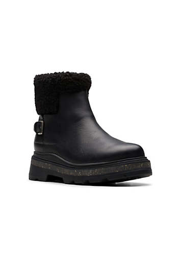 Clarks Black Lined Leather Boots | Kaleidoscope