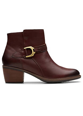 Clarks British Tan Neva Buckle Wide Fit Boots | Kaleidoscope