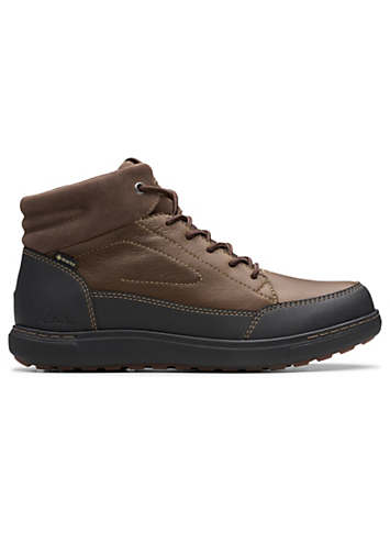 Clarks Men’s Dark Brown Leather Mapstone Hi GTX Boots | Kaleidoscope