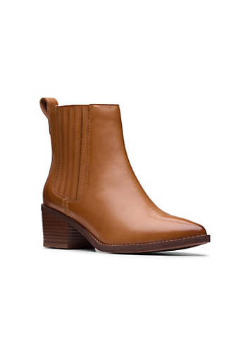 Clarks Morzine Top Tan Leather Boots | Kaleidoscope