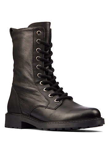 Clarks Orinoco2 Style Black Leather Boots | Kaleidoscope