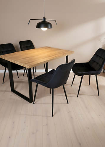 Colorado Dining Table Set with 4 Erica Velvet Chairs | Kaleidoscope