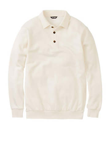 Cotton Traders Collared Button Placket Sweatshirt | Kaleidoscope