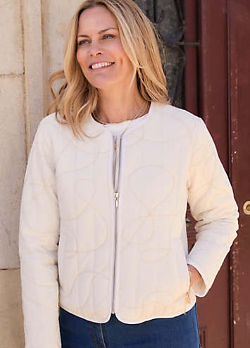 Cotton Traders Embroidered Zip Up Jacket | Kaleidoscope