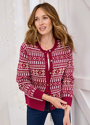 Cotton Traders Fair Isle Cardigan | Kaleidoscope