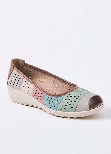 Cotton Traders Flexisole Peep-Toe Shoes | Kaleidoscope