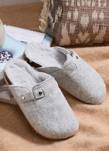 Cotton Traders Grey Clog Slippers | Kaleidoscope