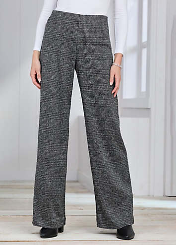 Cotton Traders Jersey Pull-On Wide Leg Trousers - 27ins 68.5cm Inside ...