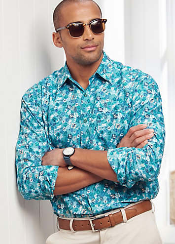 Cotton Traders Long Sleeve Classic Soft Touch Print Shirt | Kaleidoscope