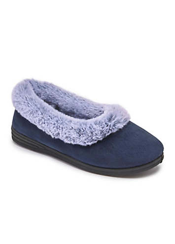 Cotton Traders Navy Classic Slippers | Kaleidoscope