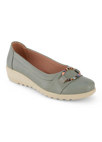 Cotton Traders Sage Soft Step Buckle Shoes | Kaleidoscope