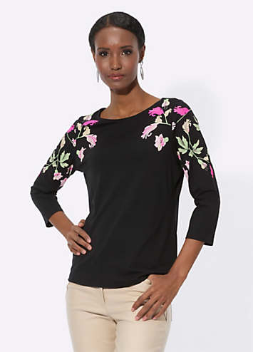Creation L Floral Three-Quarter Sleeve Top | Kaleidoscope