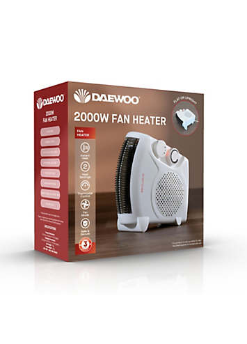 Daewoo 2000W Portable Flat Fan Heater - White | Kaleidoscope