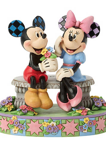 Disney A Blooming Romance (Mickey and Minnie on a Bench Figurine ...