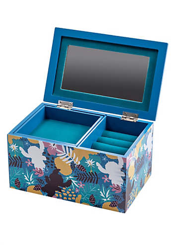 Disney Lilo and Stitch Blue Wooden Jewellery Box with Hinged Lid ...