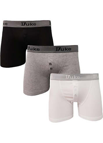 Duke Pack of 3 London Driver Cotton Boxer Shorts | Kaleidoscope
