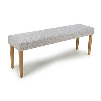 Durham Large Backless Grey Weave Bench | Kaleidoscope