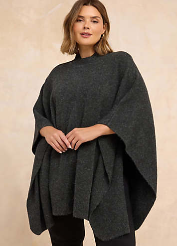 Evans Curve Seam Detail Knitted Cape | Kaleidoscope