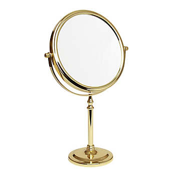 Fancy Metal Goods Tall Stemmed Magnification Beauty & Shave Mirror ...